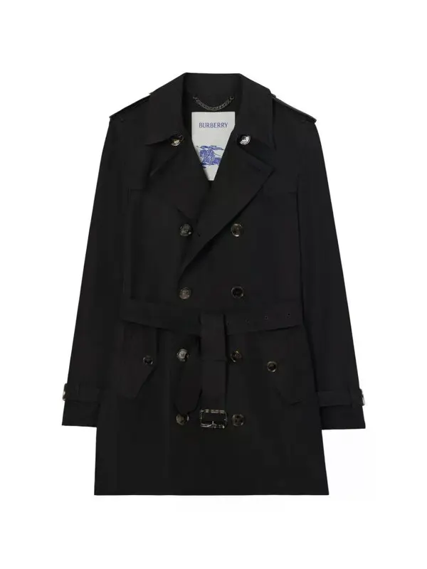 Burberry Mid-length Paisley Lace Foxfield Trench Coat - Black