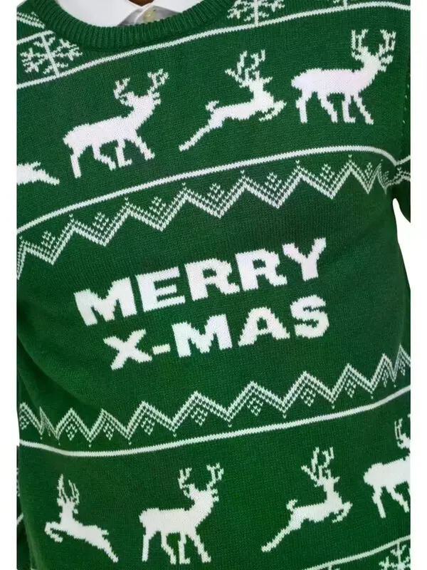 ONLY&SONS|MAN Intarsia-knit Reindeer-motif Sweater