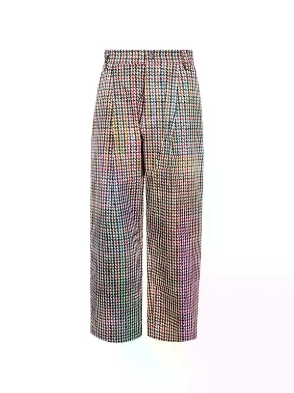 PIERRE-LOUIS MASCIA Houndstooth-pattern Pleated Trousers - White