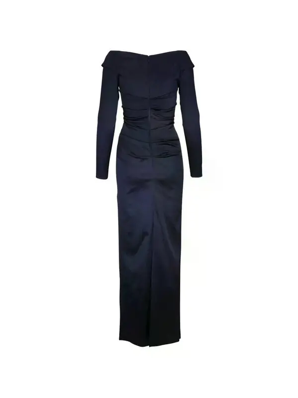 Talbot Runhof Roadtrip Draped V-neck Maxi Dress