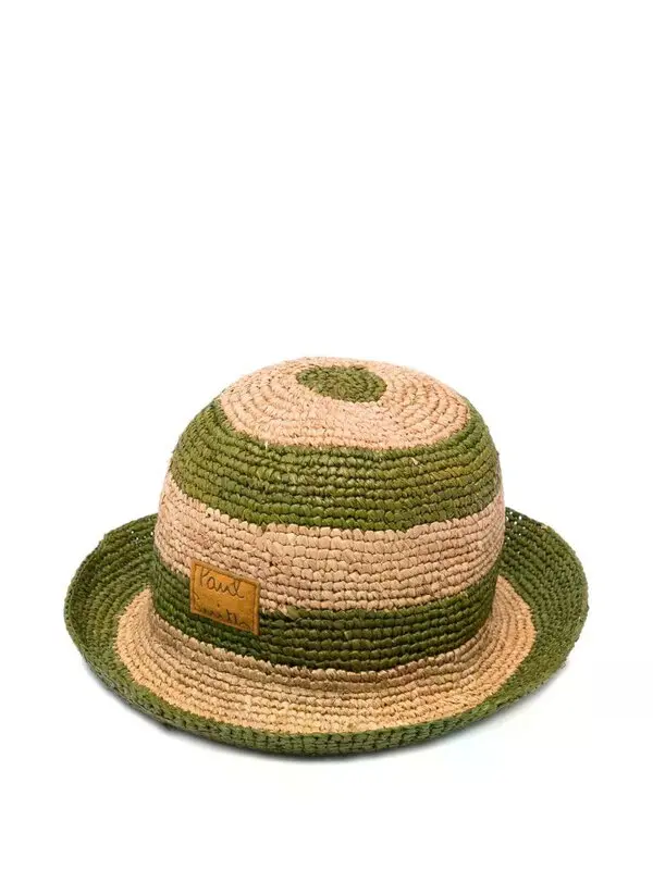 Paul Smith Striped Raffia Hat - Green