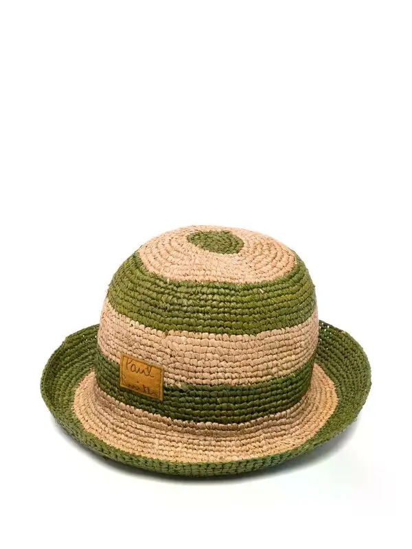 Paul Smith Striped Raffia Hat - Green