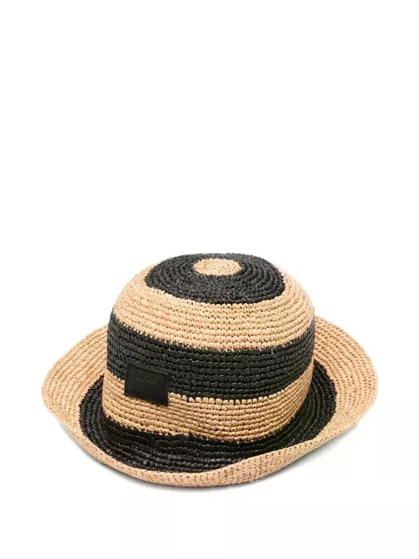 Paul Smith Striped Braided Raffia Hat - Neutrals