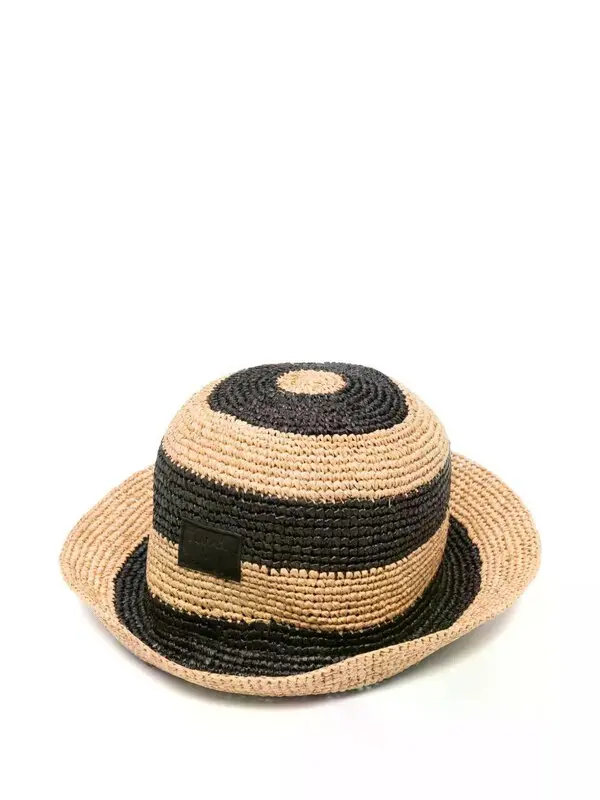 Paul Smith Striped Braided Raffia Hat - Neutrals