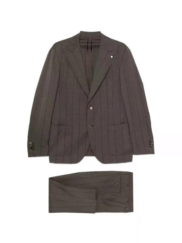 LUIGI BIANCHI MANTOVA Pinstripe-pattern Suit - Brown