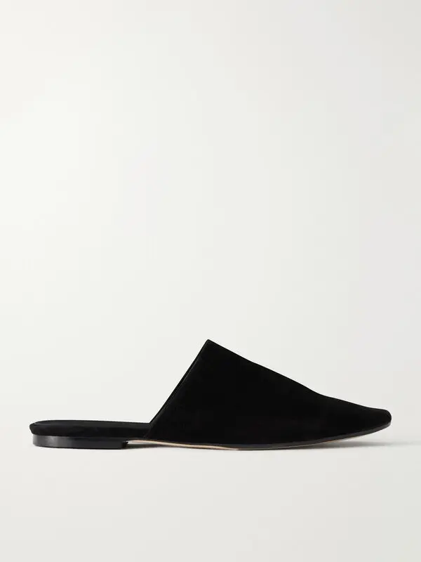 AeydĒ Rega Suede Slides - Black