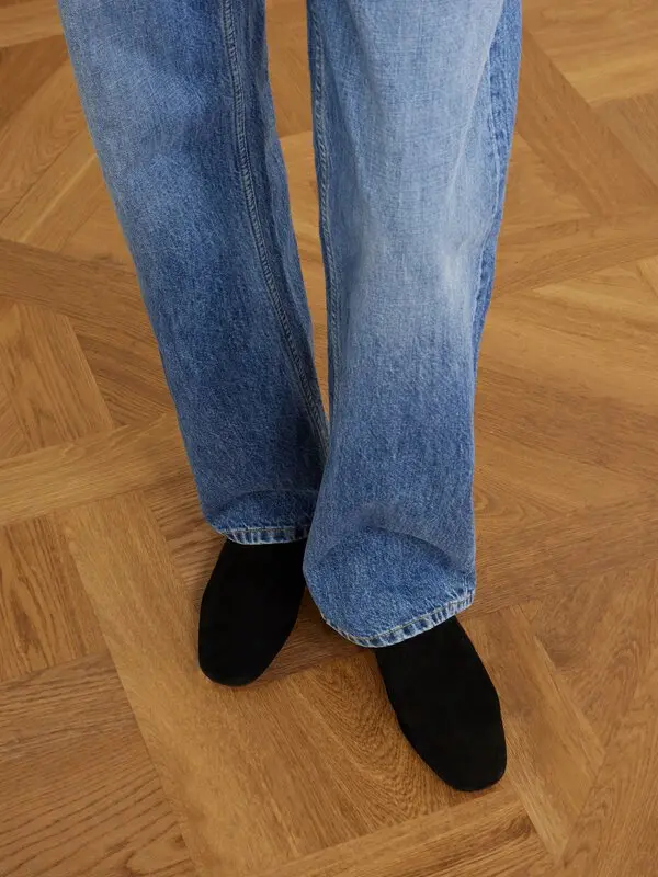AeydĒ Rega Suede Slides - Black