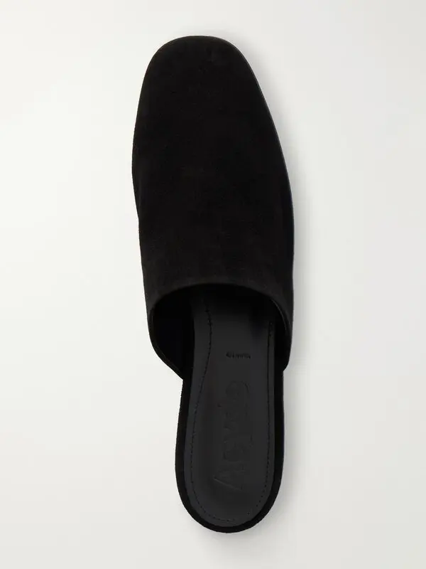 AeydĒ Rega Suede Slides - Black