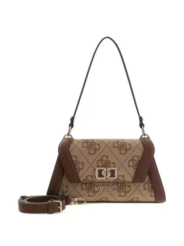 Guess Monogram Shoulder Bag - Brown