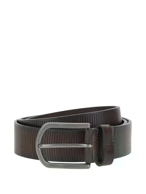 Boggi Milano Carved Striped-design Belt - Brown