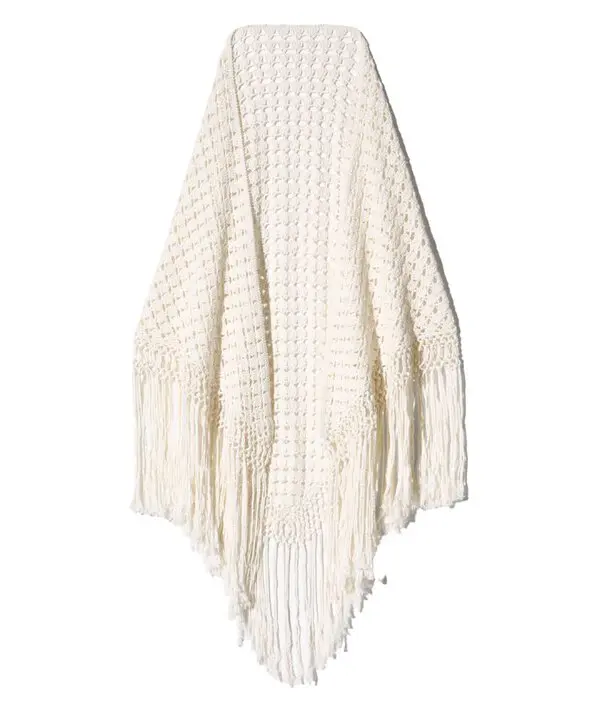 NILI LOTAN Robin Crochet Shawl - Ivory
