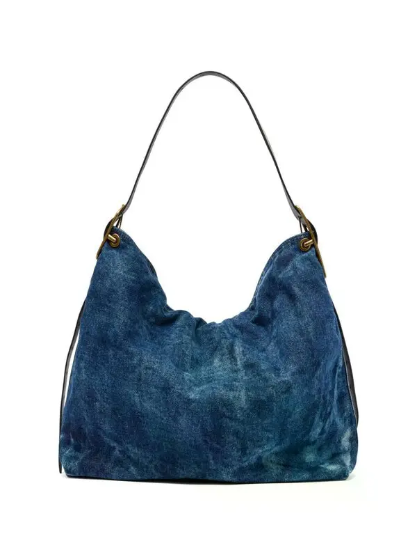 DIESEL® D-line Hobo Denim Tote Bag - Blue