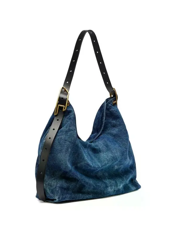DIESEL® D-line Hobo Denim Tote Bag - Blue
