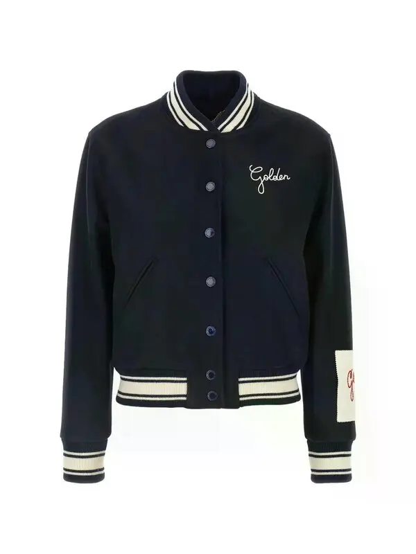 GOLDEN GOOSE Dirce Logo-embroidered Bomber Jacket - Blue