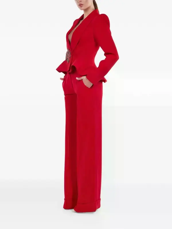 ARAFTU Peplum Crystal-embellished Jumpsuit