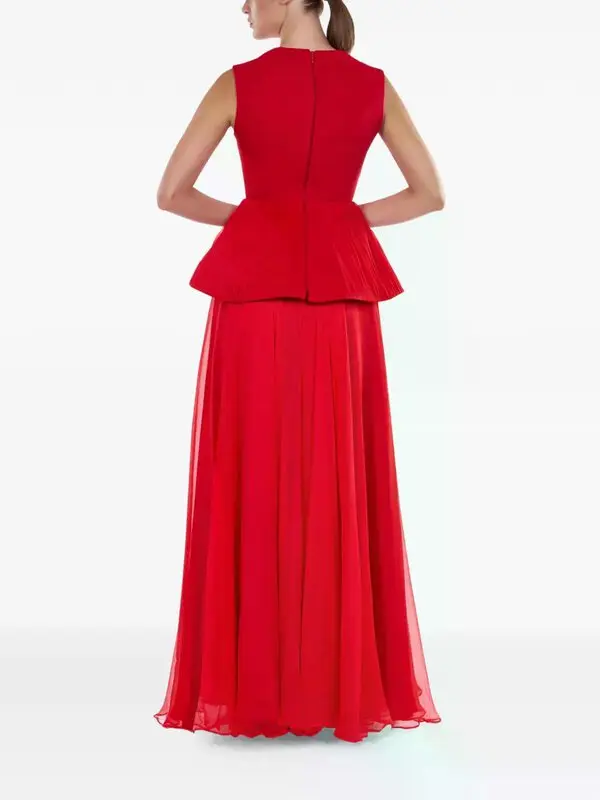 pleated peplum dress Ann Taylor Pleated Peplum Midi Dress Size 10 Bright Cherry Women's
