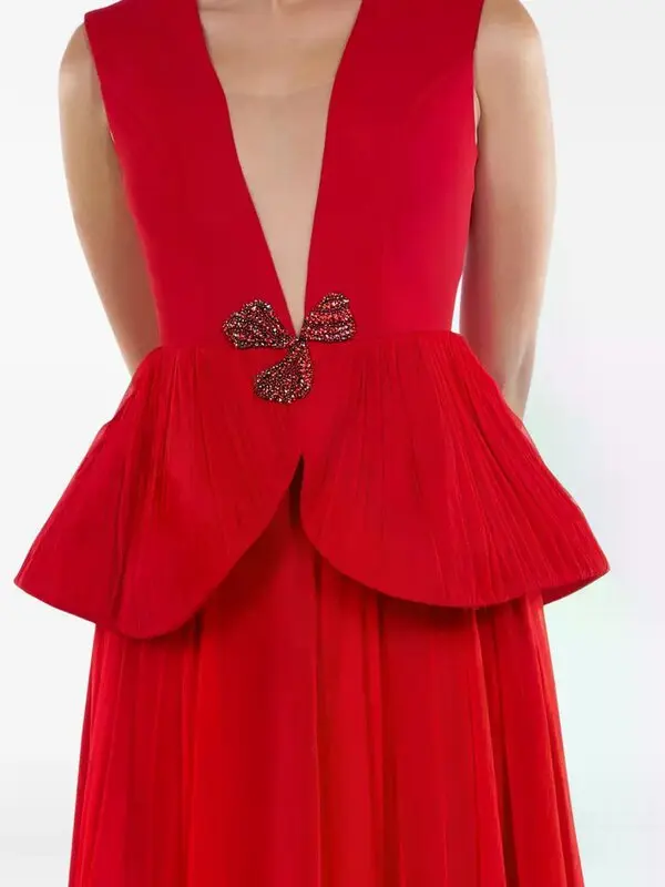 ARAFTU Pleated Peplum Dress