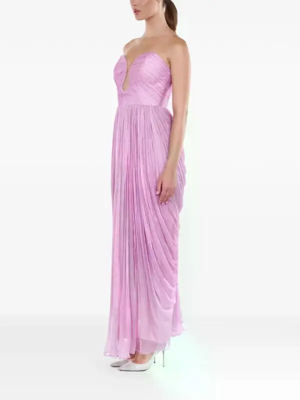 ARAFTU Plissé-effect Strapless Dress - Pink