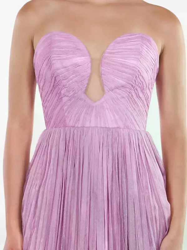 ARAFTU Plissé-effect Strapless Dress - Pink