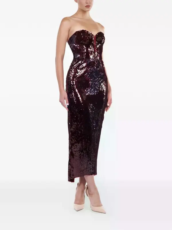 ARAFTU Sequin-embellished Lace-up Dress