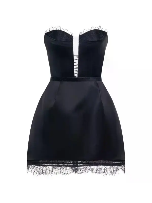ARAFTU Lace-trimmed Strapless A-line Dress