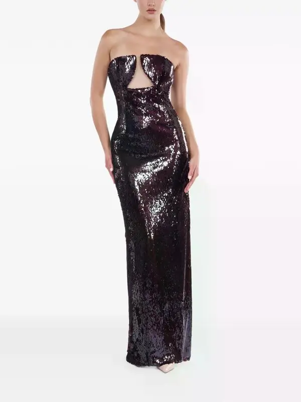 ARAFTU Sequin-embellished Cut-out Dress
