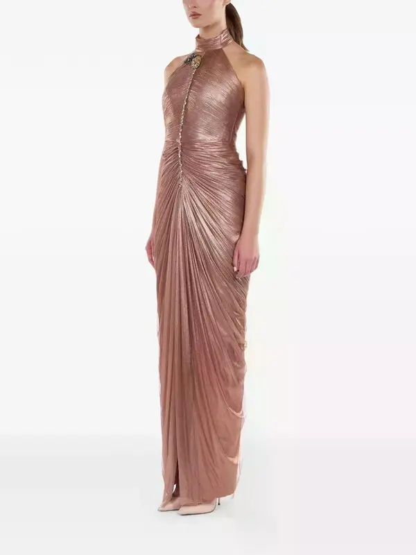 ARAFTU Crystal-embellished Ruched Gown