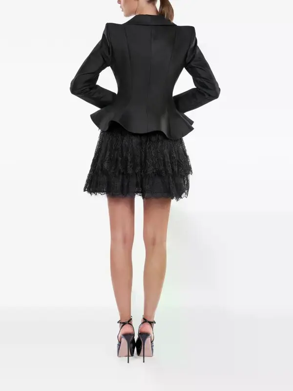 ARAFTU Lace-tiered Peplum Dress - Black