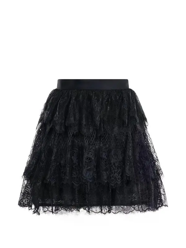 ARAFTU Lace-tiered Peplum Dress - Black