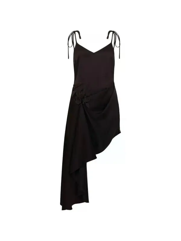 David Koma Appliqué Draped Mini Dress - Black