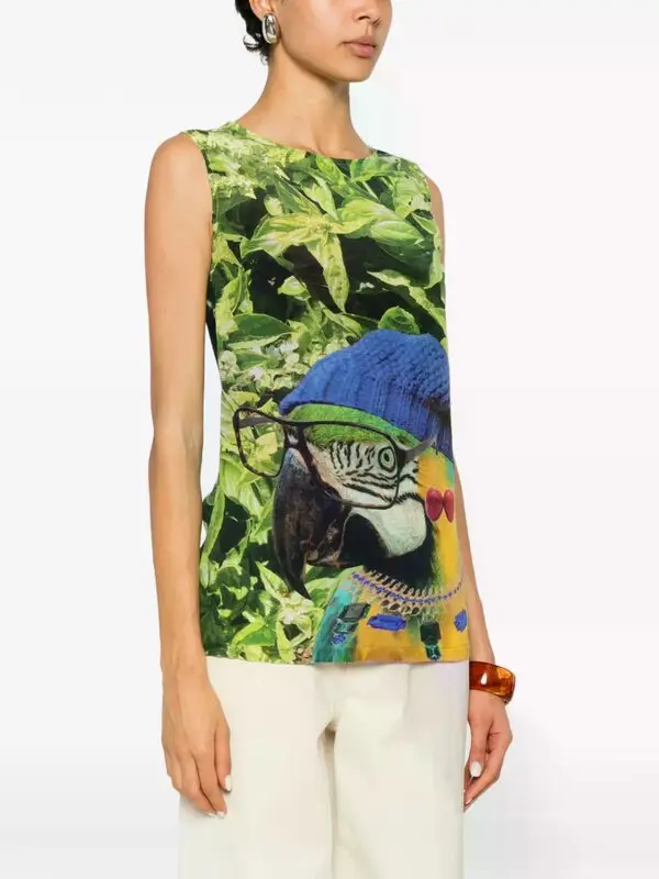 The Artistylist Printed Sleeveless Blouse - Green