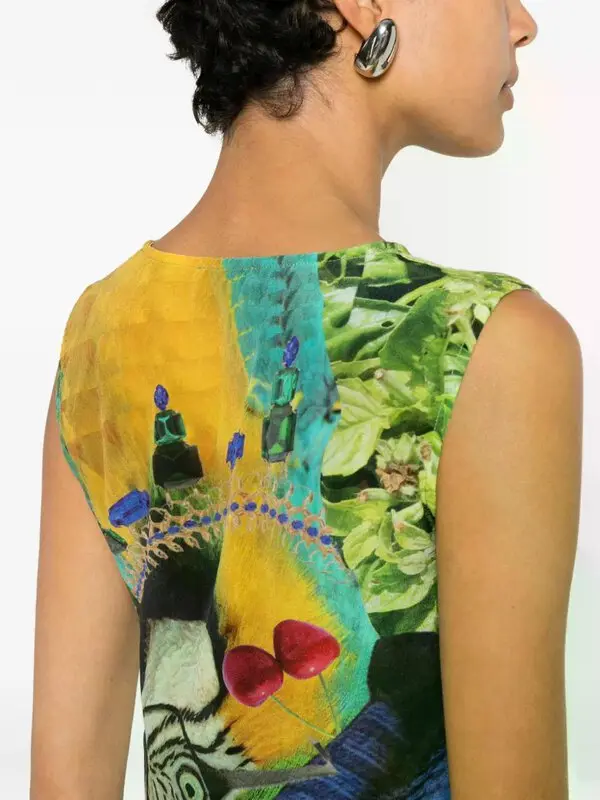 The Artistylist Printed Sleeveless Blouse - Green