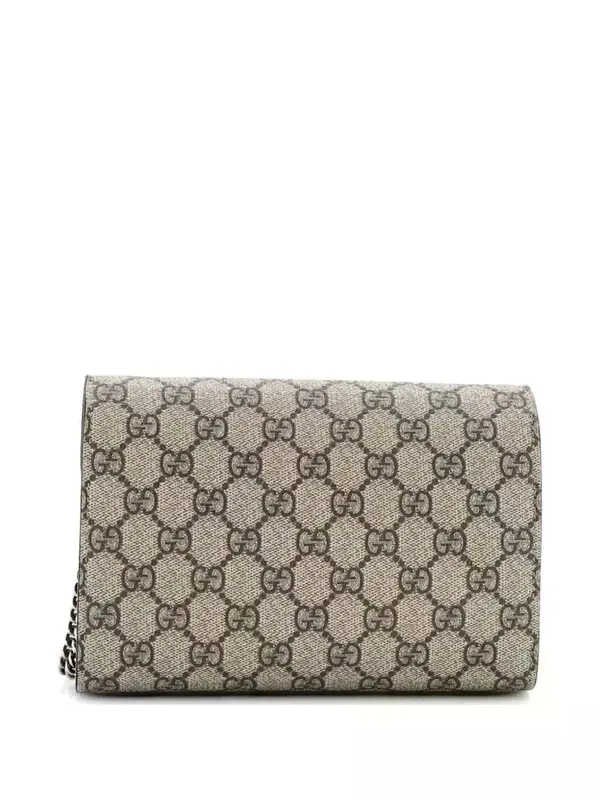 Gucci Dionysus Chain Wallet Gg Coated Canvas Small - Brown