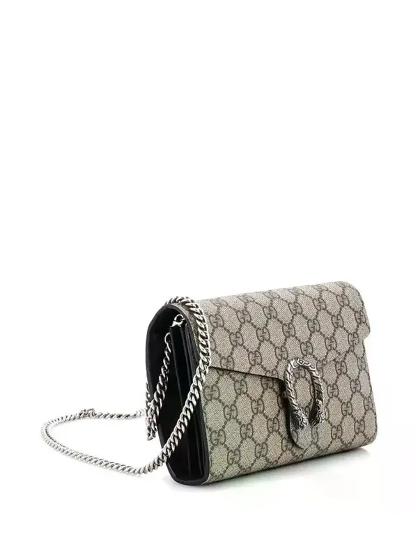 Gucci Dionysus Chain Wallet Gg Coated Canvas Small - Brown