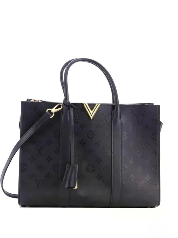 LOUIS VUITTON Very Monogram Leather Gm Tote Bag - Black