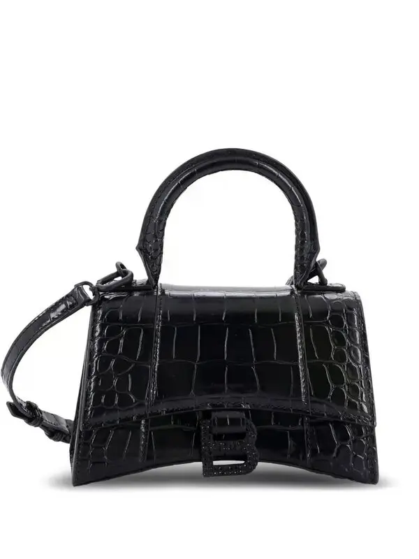 Balenciaga Hourglass Top Handle Xs Satchel - Black