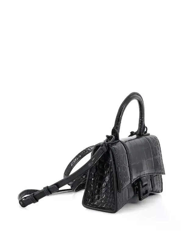 Balenciaga Hourglass Top Handle Xs Satchel - Black