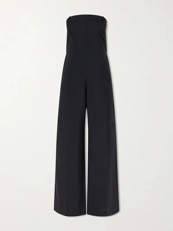 ST. AGNI Pinstriped Woven Jumpsuit - Black