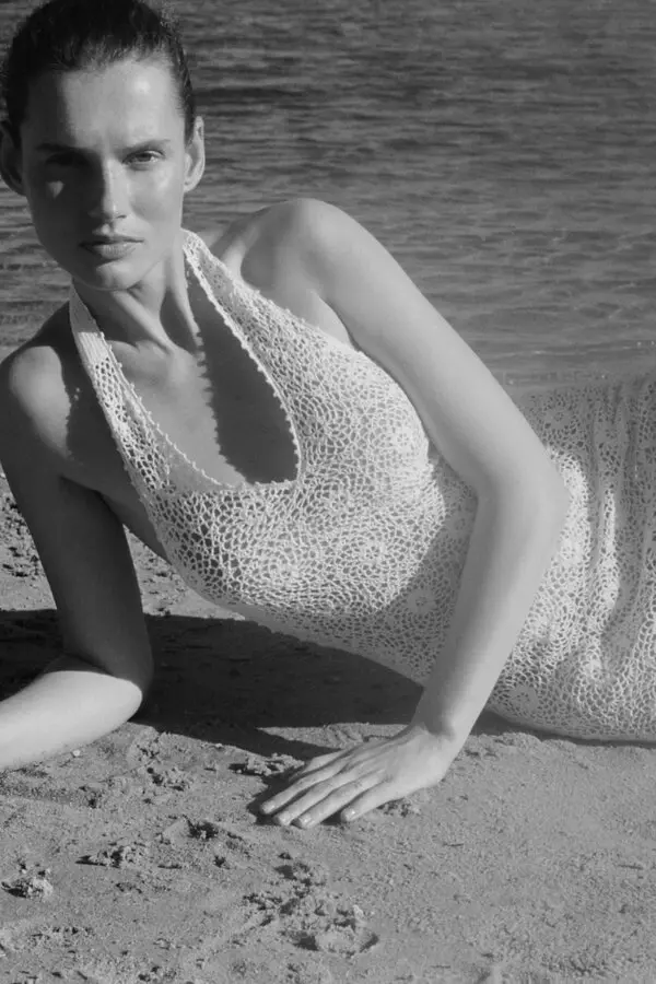 NILI LOTAN Eddie Knit Halter Maxi Dress