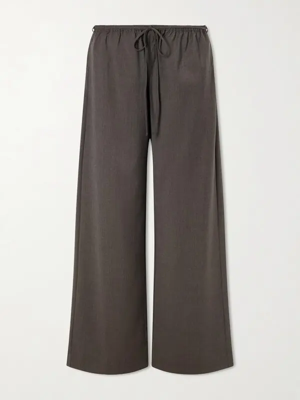 ST. AGNI Everyday Wool-blend Wide-leg Pants