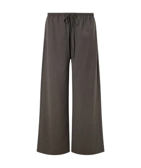 ST. AGNI Everyday Wool-blend Wide-leg Pants - Brown