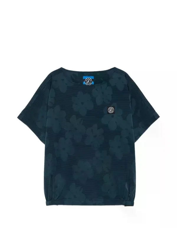 AGNES B. Floral Jacquard Short-sleeved Top
