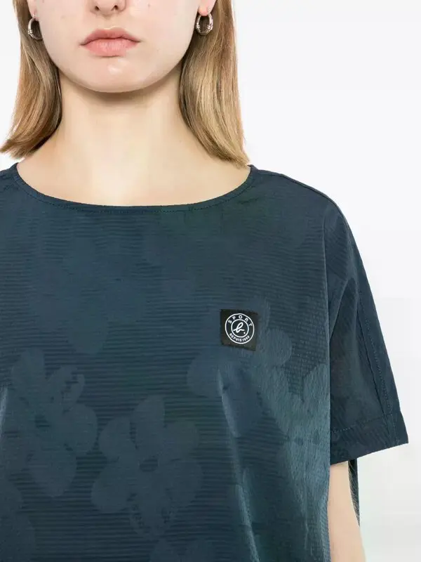 AGNES B. Floral Jacquard Short-sleeved Top