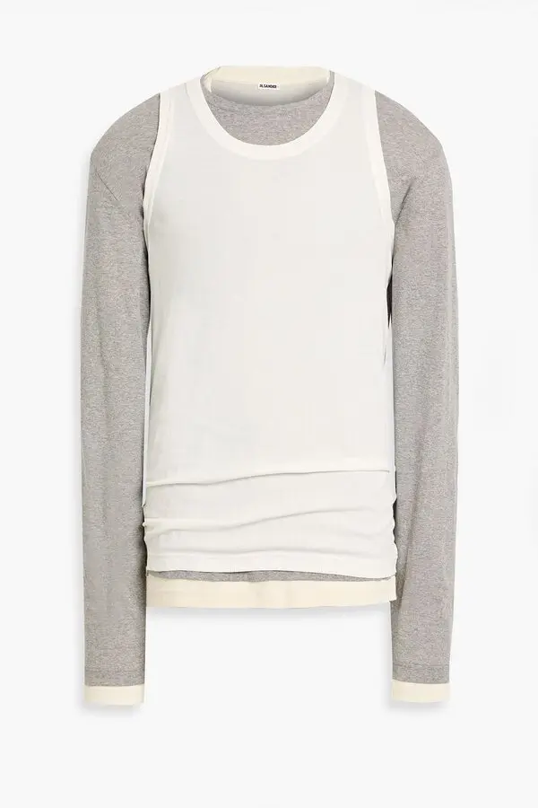 JIL SANDER Layered Cottonjersey Tshirt