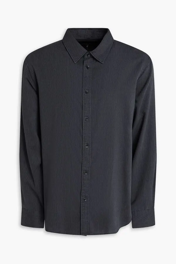 Rag & Bone Finch Cotton And Lyocellblend Jacquard Shirt - Black