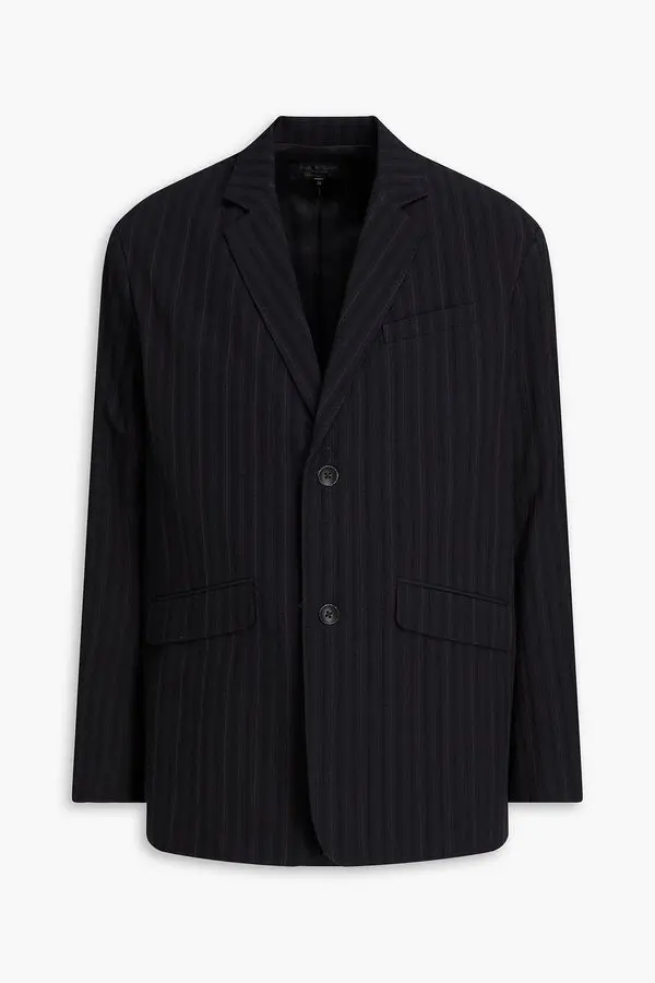 Rag & Bone Striped Cotton And Silk-blend Suit Jacket - Black