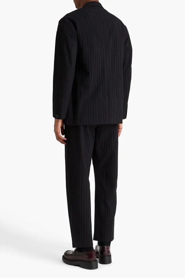 Rag & Bone Striped Cotton And Silk-blend Suit Jacket - Black