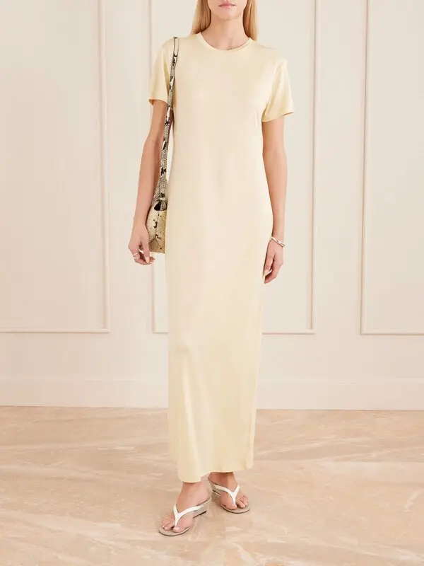 ANINE BING Wynne Tencel™ Lyocell-blend Jersey Maxi Dress - Neutrals