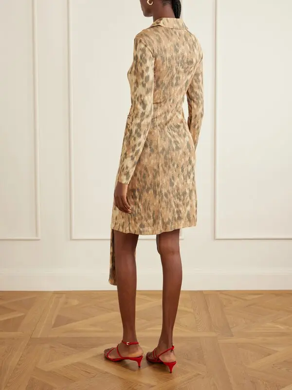 GANNI Marl Printed Mesh Midi Dress