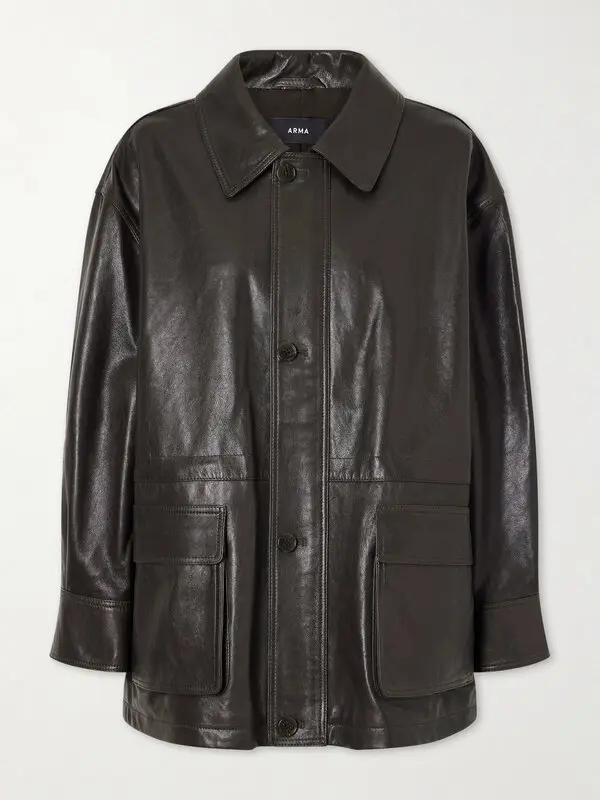 ARMA Textured Leather Jacket - Brown